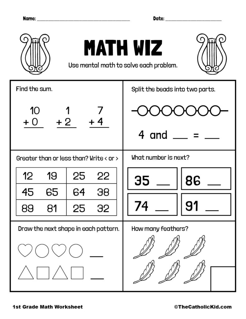 Math Worksheets For First Grade - Creative Kids