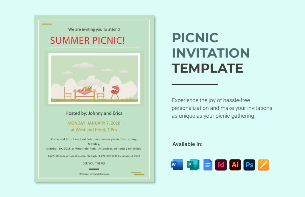 Picnic Invite Template - Creative Kids