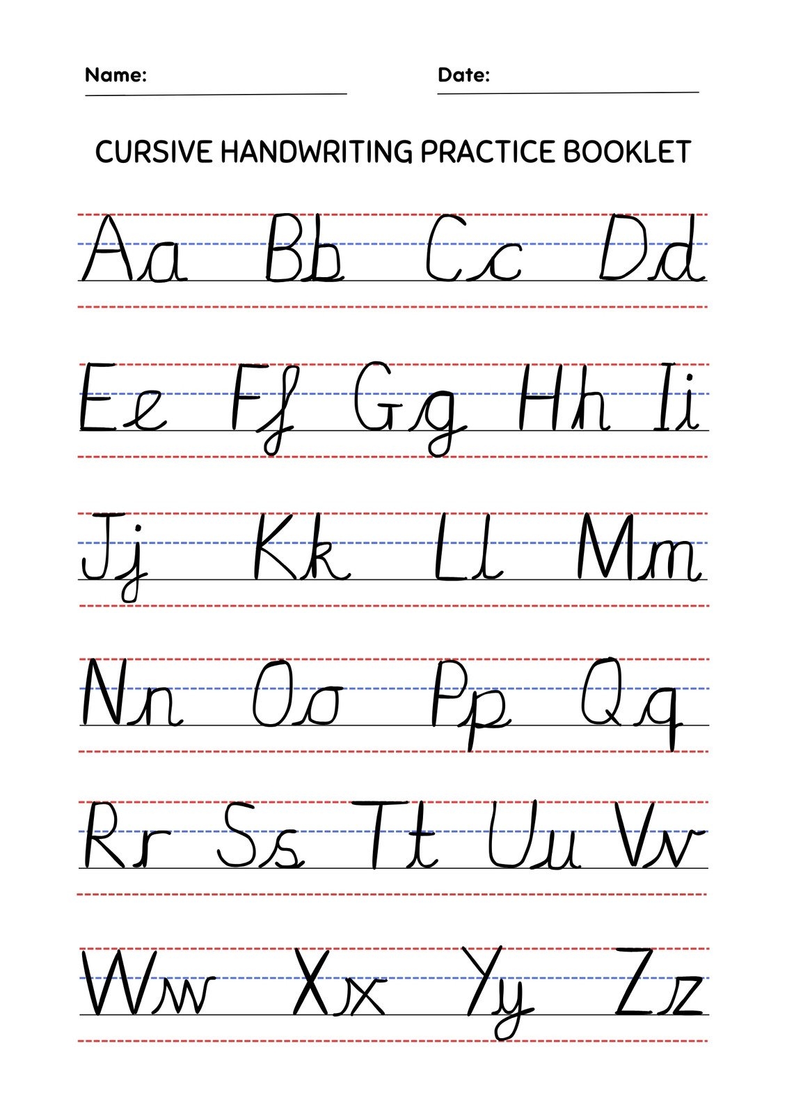 Cursive Handwriting Worksheet Generator - Creative Kids